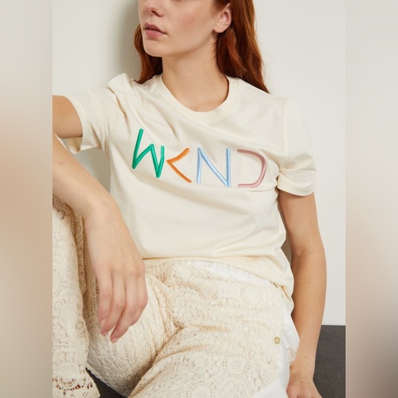 MaxMara | Tops | Weekend Max Mara Label Removed Embroidered Logotshirt ...